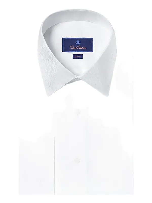 David Donahue Slim Fit Boxed French Cuff Formal Shirt - White