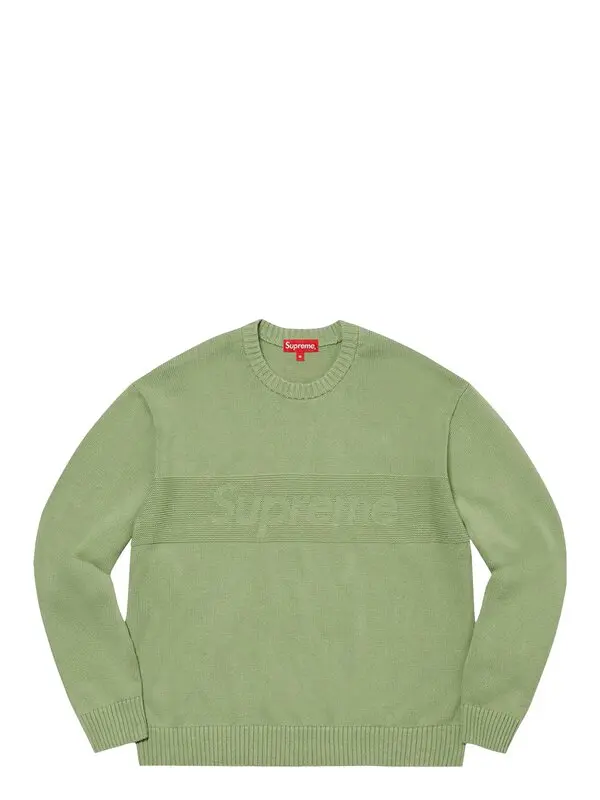 Supreme Tonal Paneled Sweater - Green