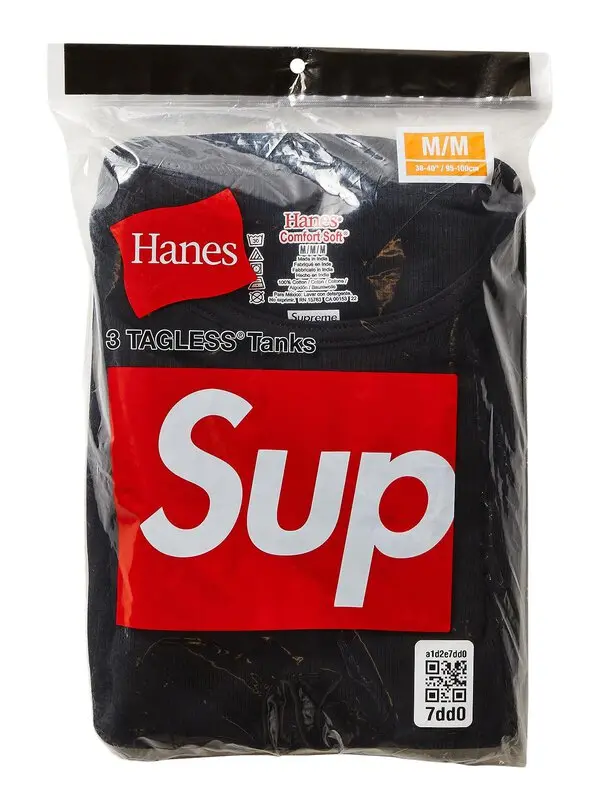 Supreme X Hanes Tagless Tank Tops - Black