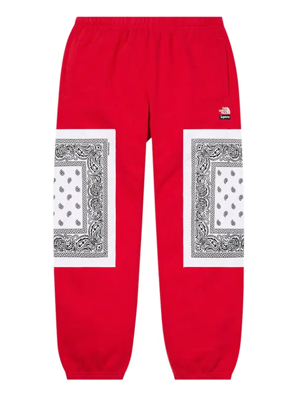 Supreme X The North Face Bandana Sweatpants - Red
