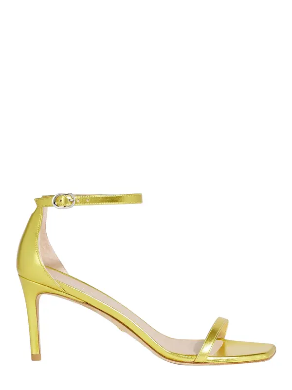 STUART WEITZMAN 75 Metallic Leather Sandals - Lime Green