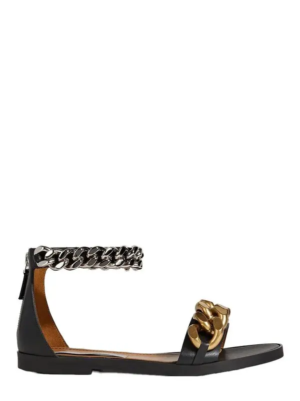 Stella McCartney Falabella Chain-embellished Sandals - Black