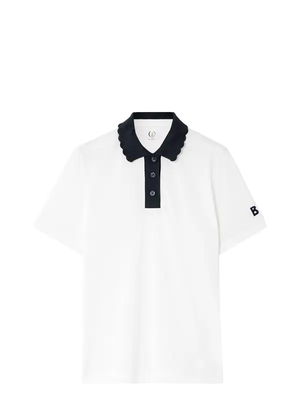 Bogner Carole Embroidered Piqué Golf Polo Top - White