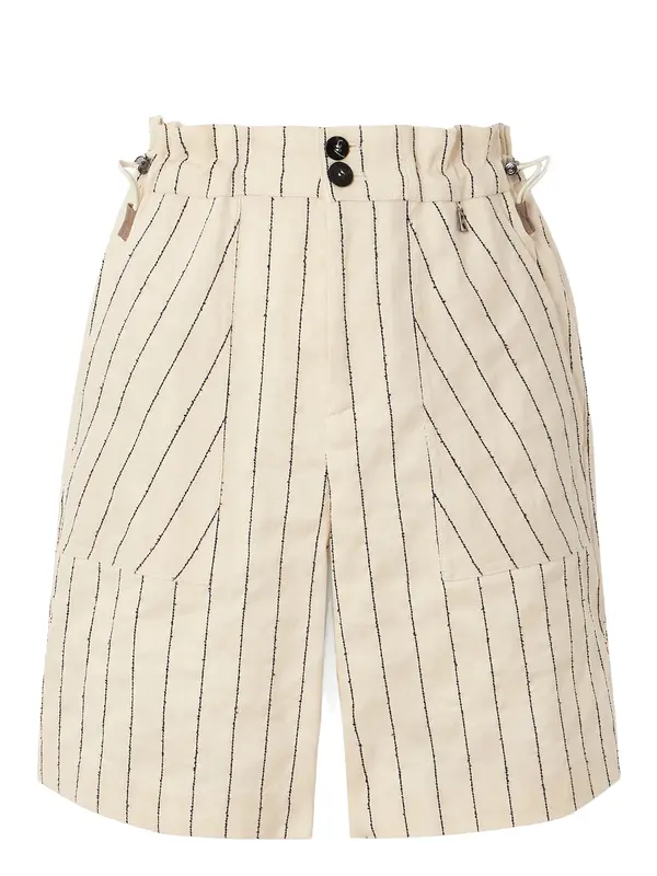Bogner Reana Striped Linen-blend Shorts - White