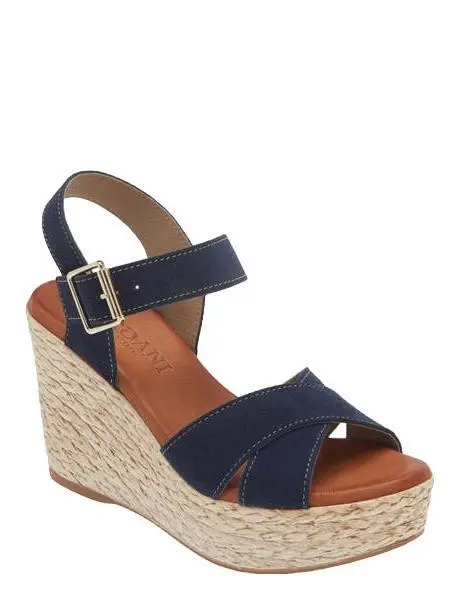 Cordani Brittany Espadrille Wedge Sandals - Crosta Navy