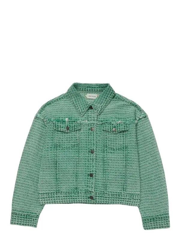 HONOR THE GIFT Embossed Denim Trucker Jacket - Teal