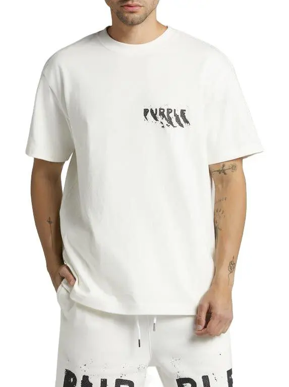 PURPLE BRAND Oversize Heavyweight Graphic T-shirt - White