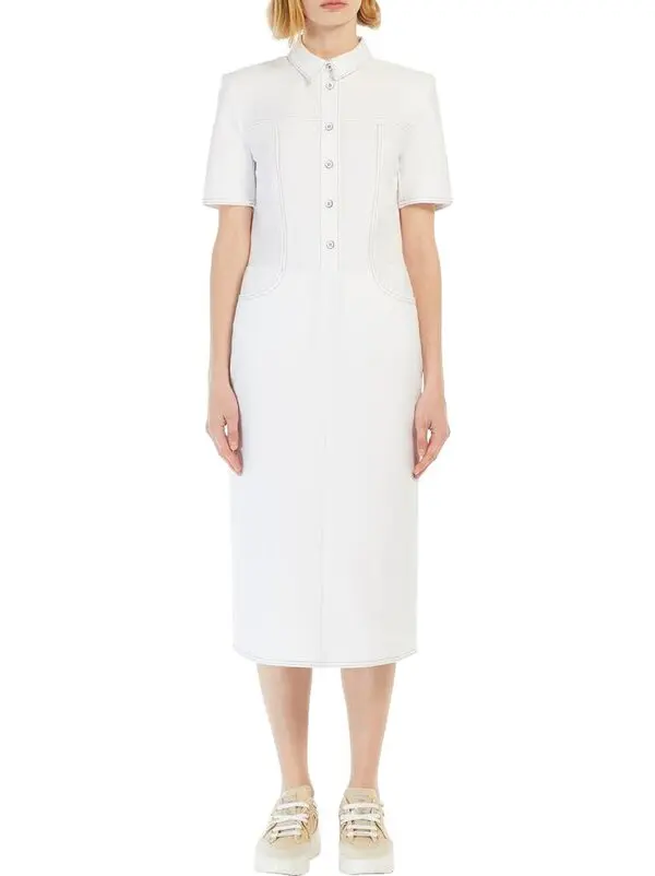 Max Mara Faro Jersey Shirt Dress - White