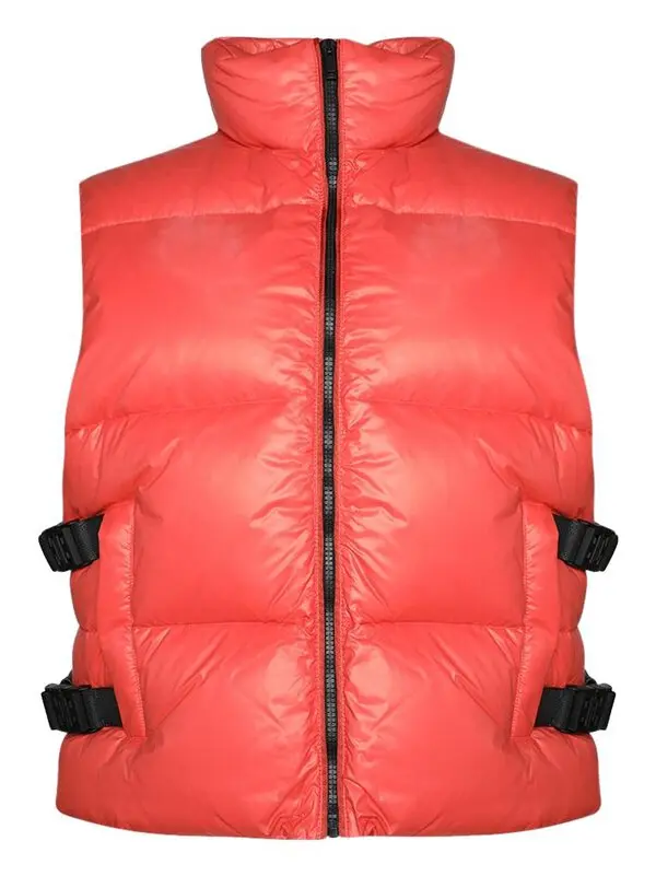 Givenchy Sleeveless Puffer Vest With Buckles - Orange