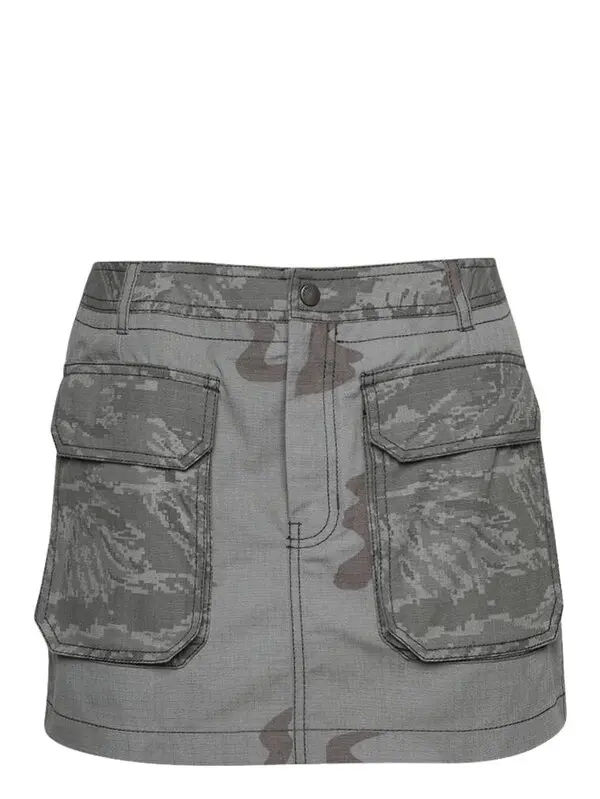 MARINE SERRE Regenerated Mini Skirt - Grey