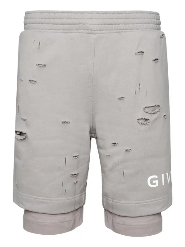 Givenchy Distressed Bermuda Shorts - Beige