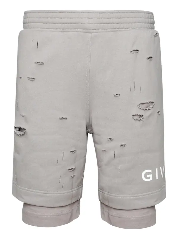 Givenchy Distressed Bermuda Shorts - Taupe