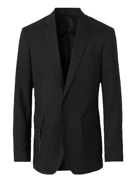 Burberry Slim Fit Wool Tailored Jacket - Black
