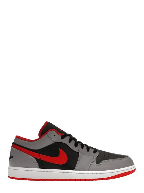 JORDAN 1 Low Sneakers - Black/light Smoke Grey/gym Red