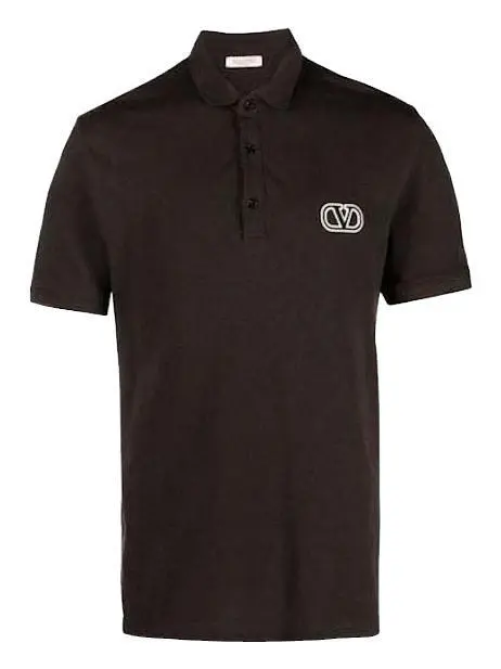 Valentino Garavani Logo Patch Poloshirt - Brown