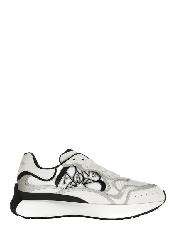 Alexander McQueen Sprint Runner Sneakers - Chalk White/black/silver