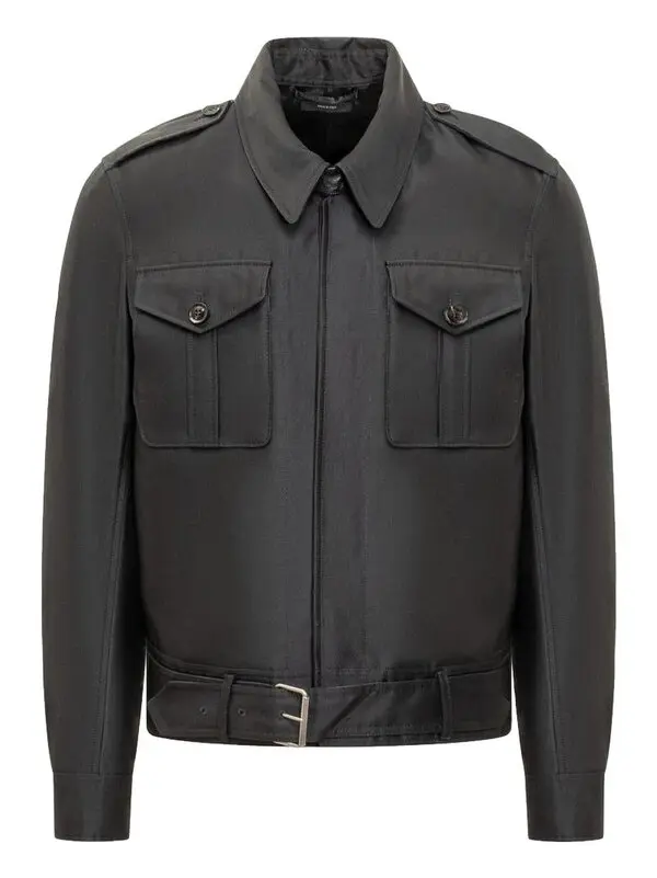 TOM FORD Wool And Silk-blend Jacket - Black