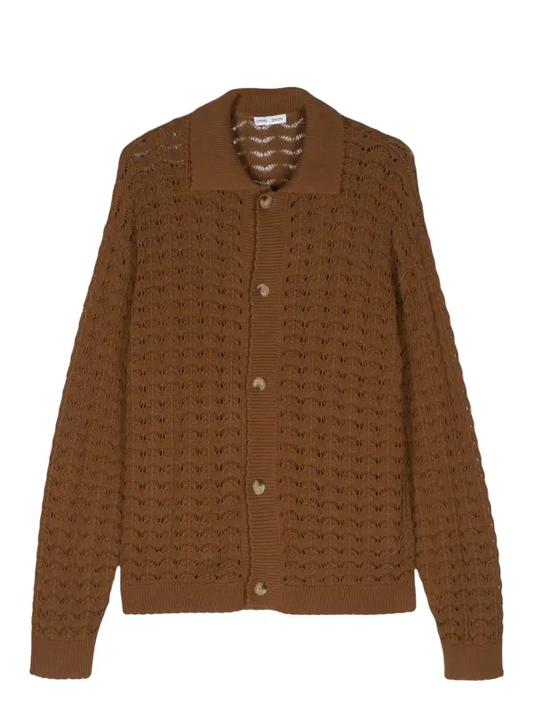 CMMN SWDN Einar Crochet-knit Cardigan - Brown