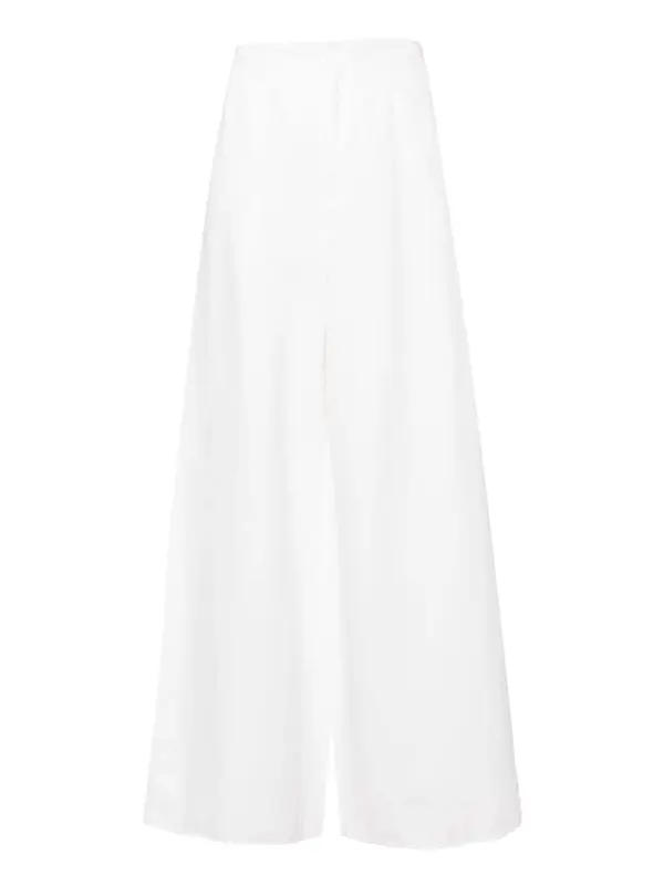 FORTE_FORTE Wide-leg Twill Trousers - White