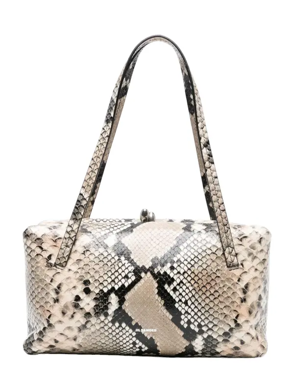 JIL SANDER Snakeskin-effect Tote Bag - Neutrals