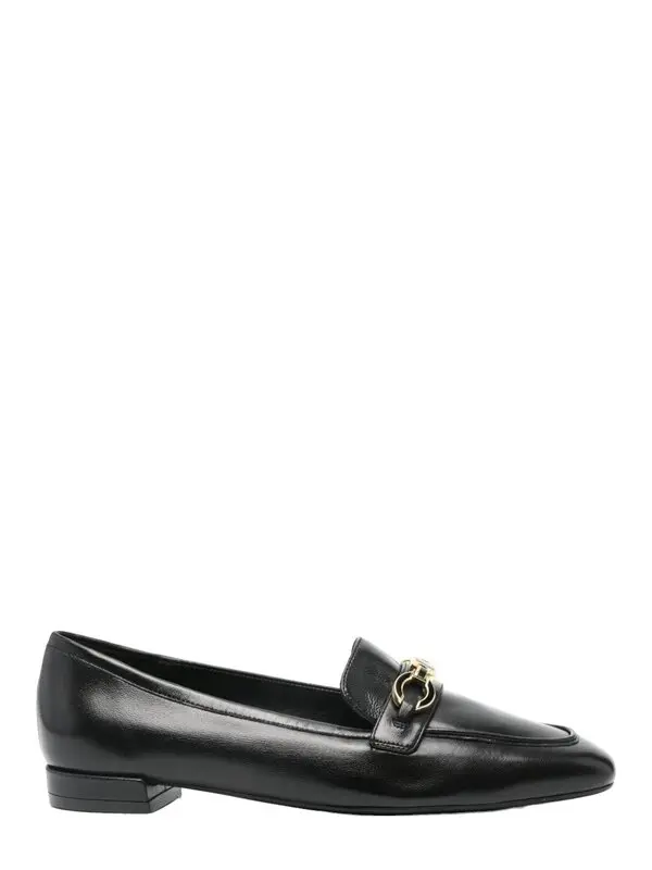STUART WEITZMAN Logo-plaque Leather Loafers - Black