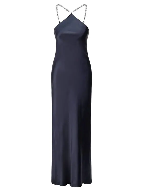 Staud Cadence Satin Maxi Dress - Blue