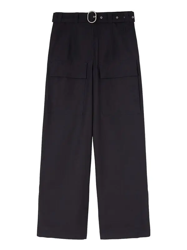 JIL SANDER Belted Wide-leg Trousers - Blue