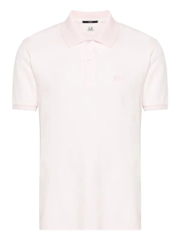 C.P. COMPANY Logo-patch Piqué Polo Shirt - Pink