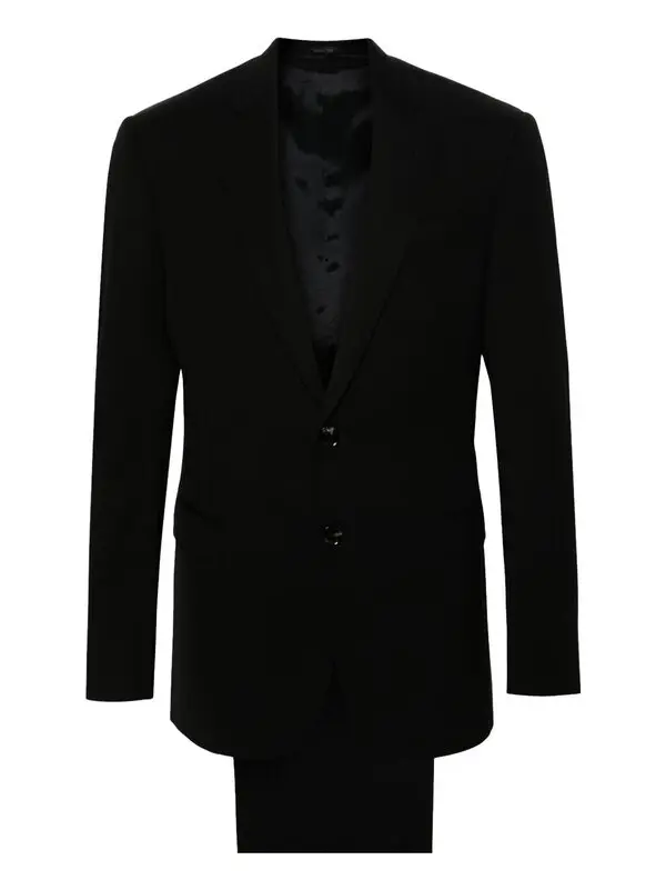 Giorgio Armani Twill Virgin-wool Suit - Black