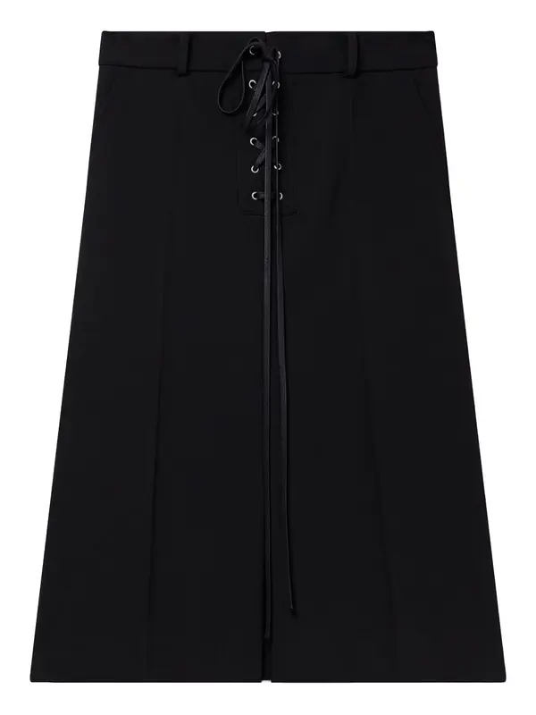 Stella McCartney A-line Wool Midi Skirt - Black