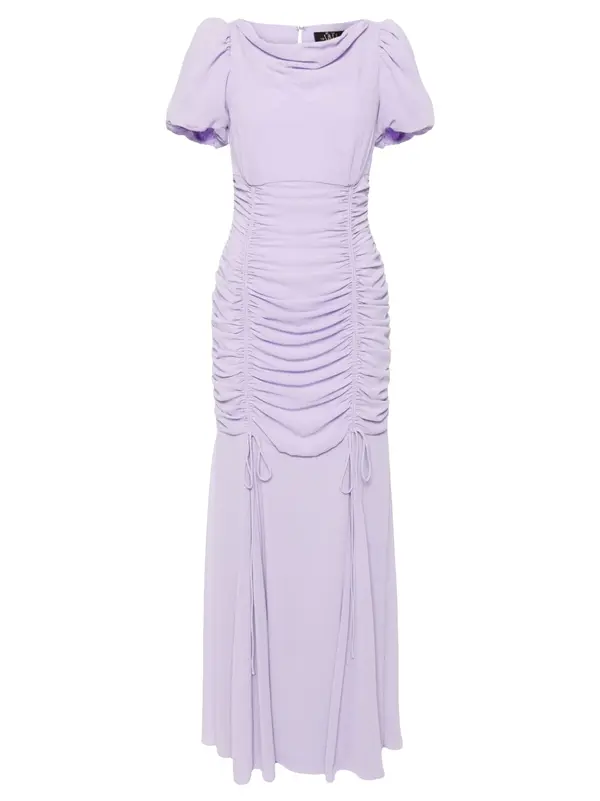 DE LA VALI Amandine Ruched Maxi Dress - Purple