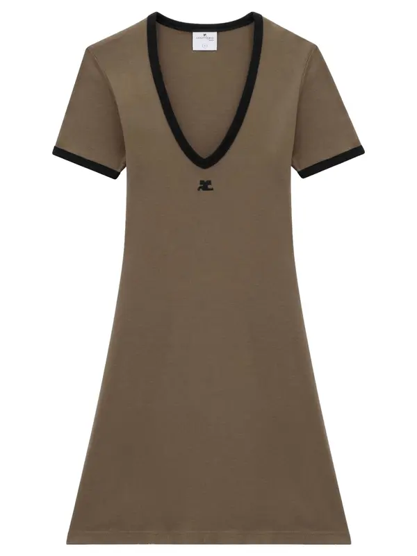 COURREGES V-neck Minidress - Green