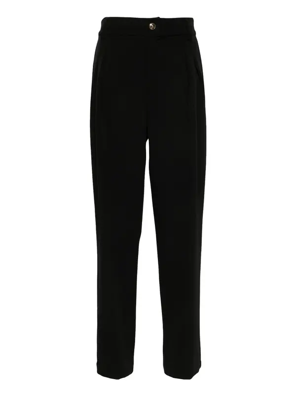 Versace Wide-leg Pleated Trousers - Black