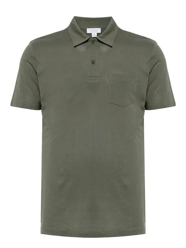 Sunspel Riviera Cotton Polo Shirt - Green
