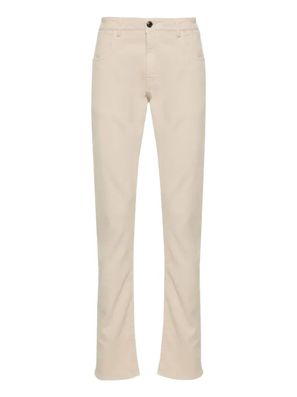 Canali Mid-rise Slim Trousers - Neutrals