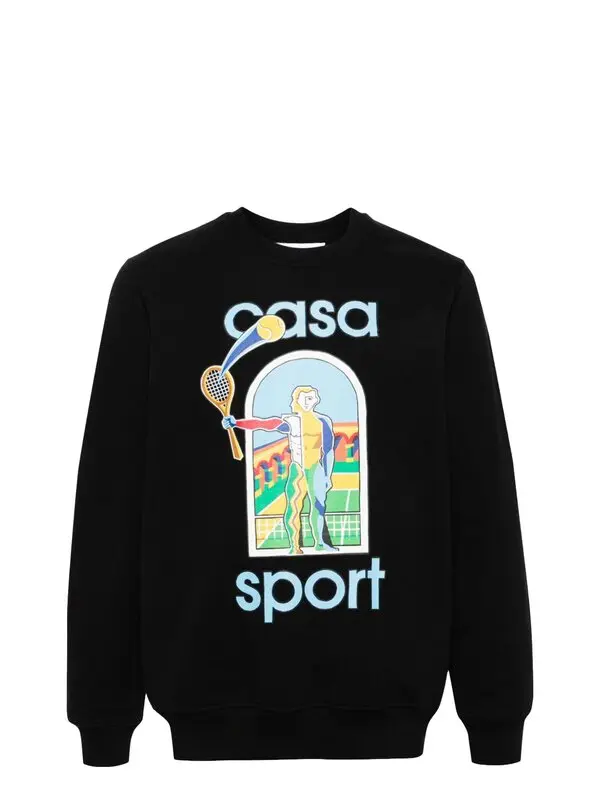 Casablanca Le Jeu Organic-cotton Sweatshirt - Black