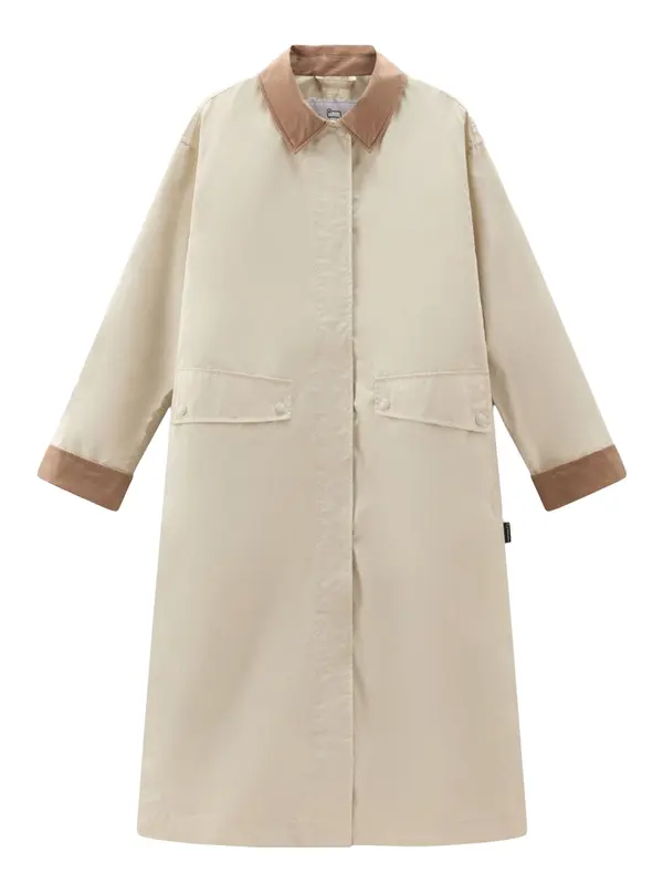 Woolrich Single-breasted Two-tone Coat - Neutrals