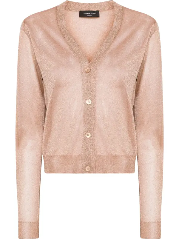 Fabiana Filippi Metallic-threading Cardigan - Orange