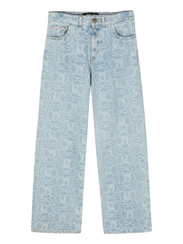 Just Cavalli Jacquard Straight-leg Jeans - Blue