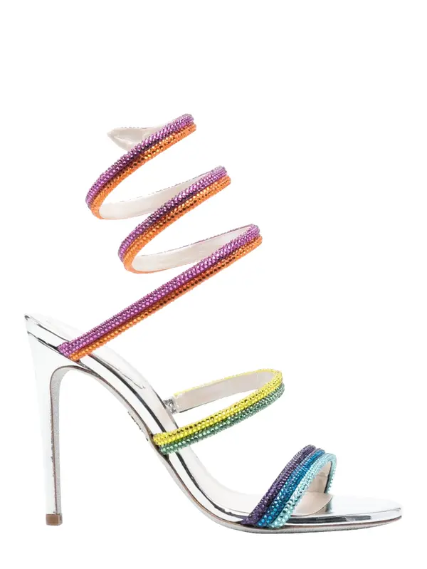 Rene Caovilla Rainbow 105mm Leather Sandals - Blue