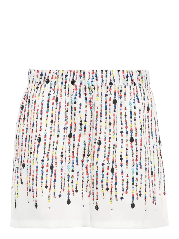 MSGM Bead-print Thigh-length Shorts - White