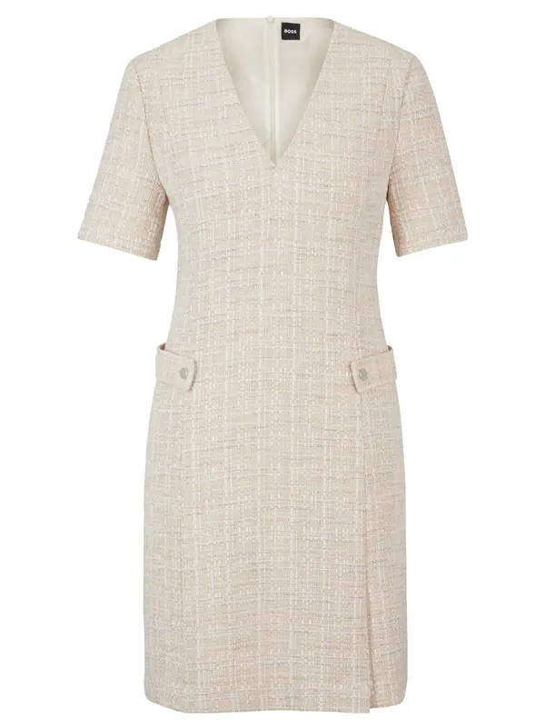 BOSS Tweed Mini Dress - Neutrals