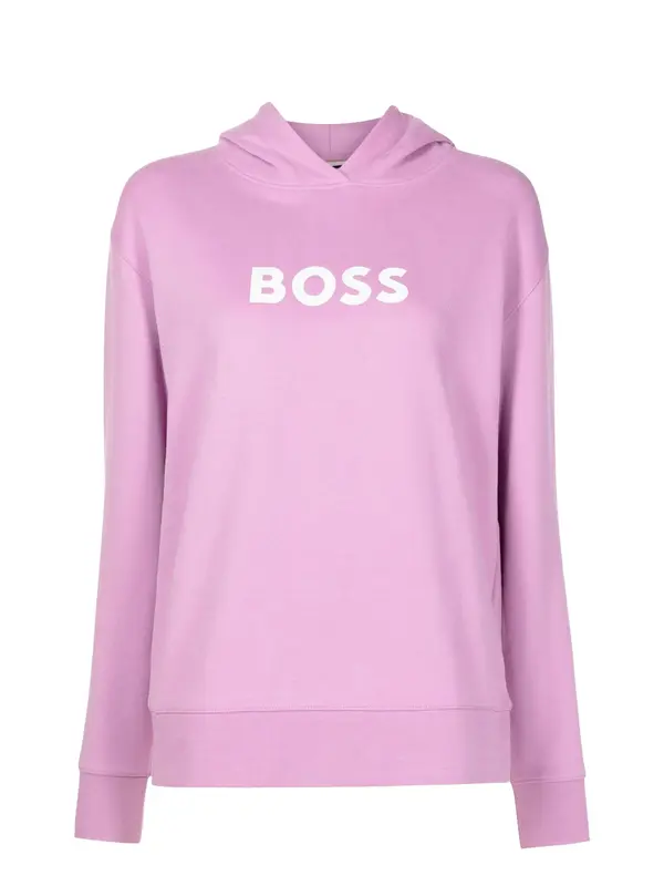 BOSS Logo-print Cotton Hoodie - Pink