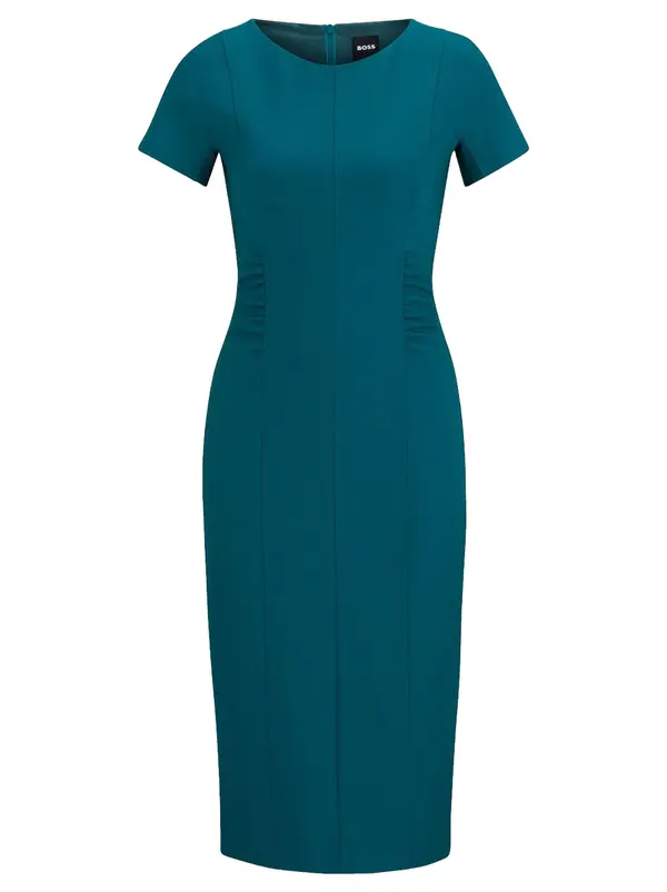 BOSS Short-sleeve Midi Dress - Blue
