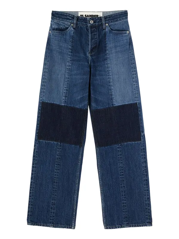 JIL SANDER Straight-leg Cotton Trousers - Blue