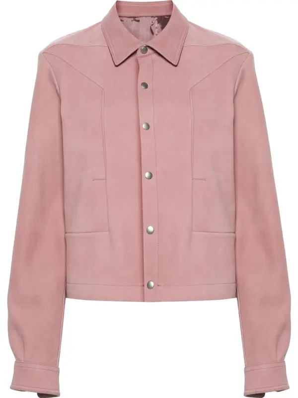 Rick Owens Alice Strobe Leather Shirt - Pink