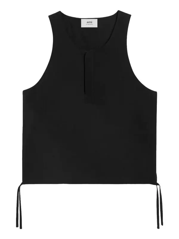 Ami Drawstring-hem Tank Top - Black