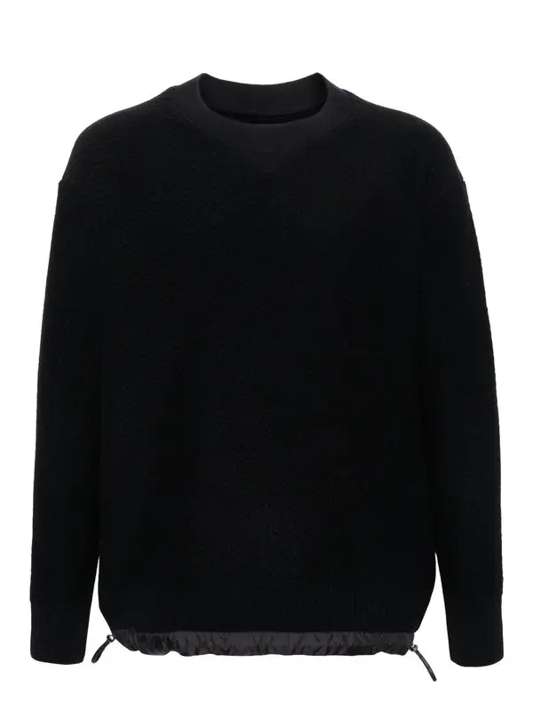 Sacai Ribbed-knit Jumper - Black