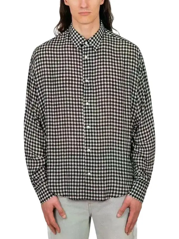 Ami Check-pattern Shirt - Black
