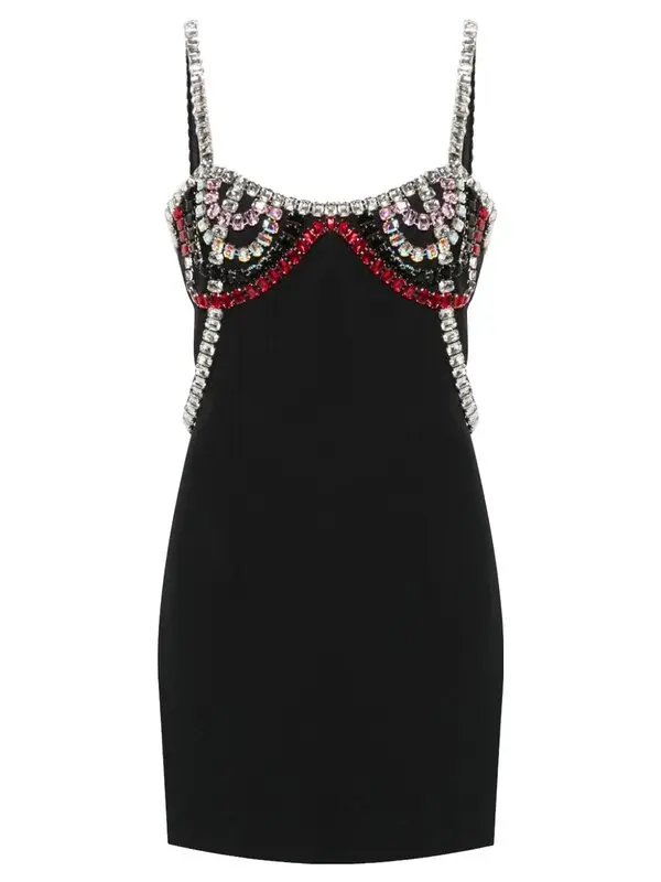 NUE Crystal-embellished Mini Dress - Black